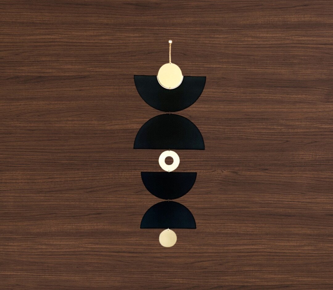 Modern Metal Wall Hanging, Black and Gold Wall Hanging - Etsy