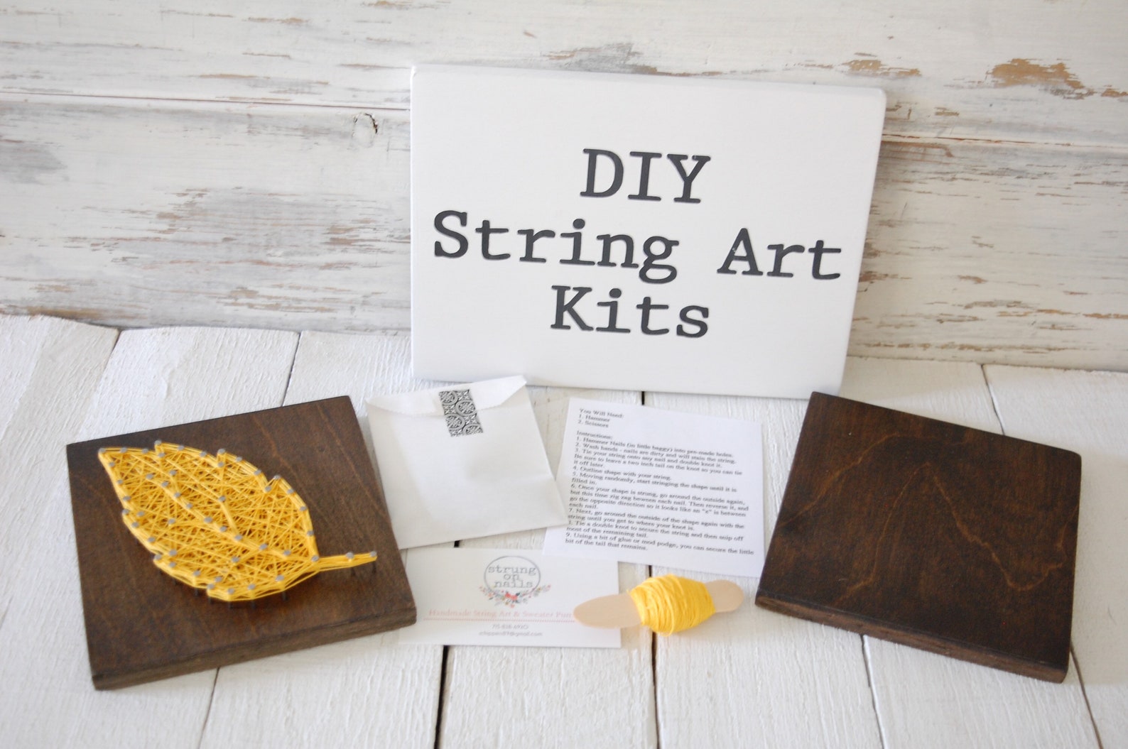 DIY Leaf String Art Kit Do it yourself fall decor farmhouse | Etsy