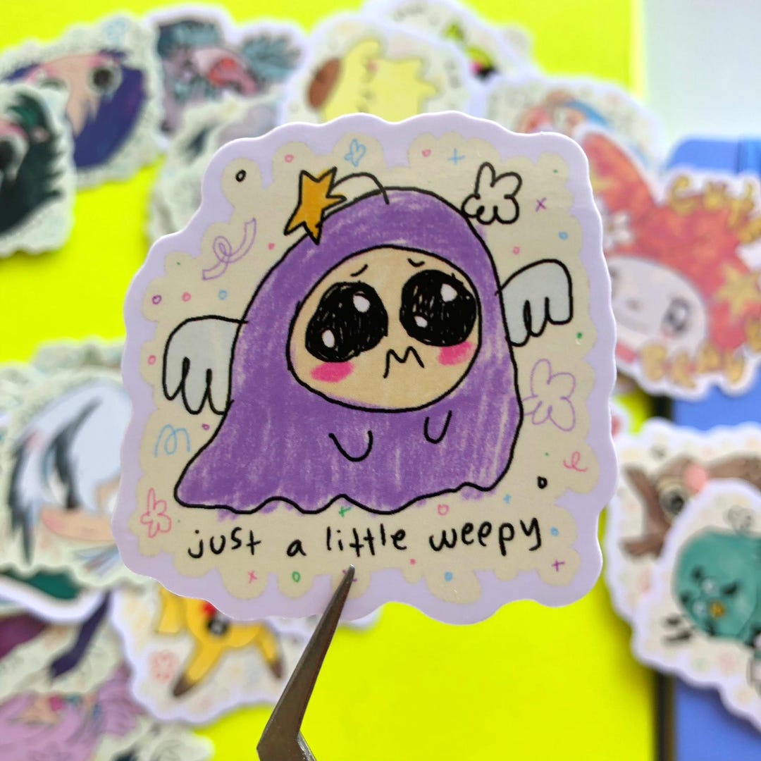 Weepy Ghost Die Cut Vinyl Sticker - Kawaii Tamagotchi - Etsy