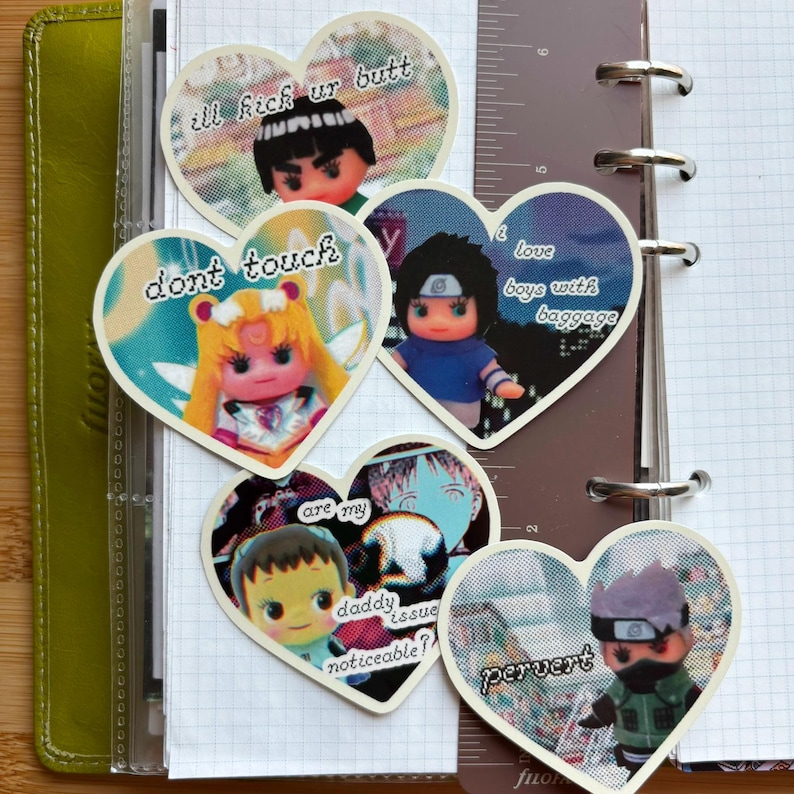 Kewpie Anime Hearts Sticker: Kawaii Die Cut Glossy Vinyl - Etsy