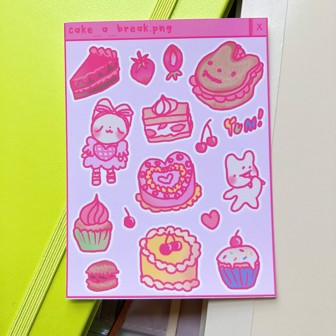 Cake a Break Sticker Sheet: Waterproof Matte Planner Stickers - Etsy