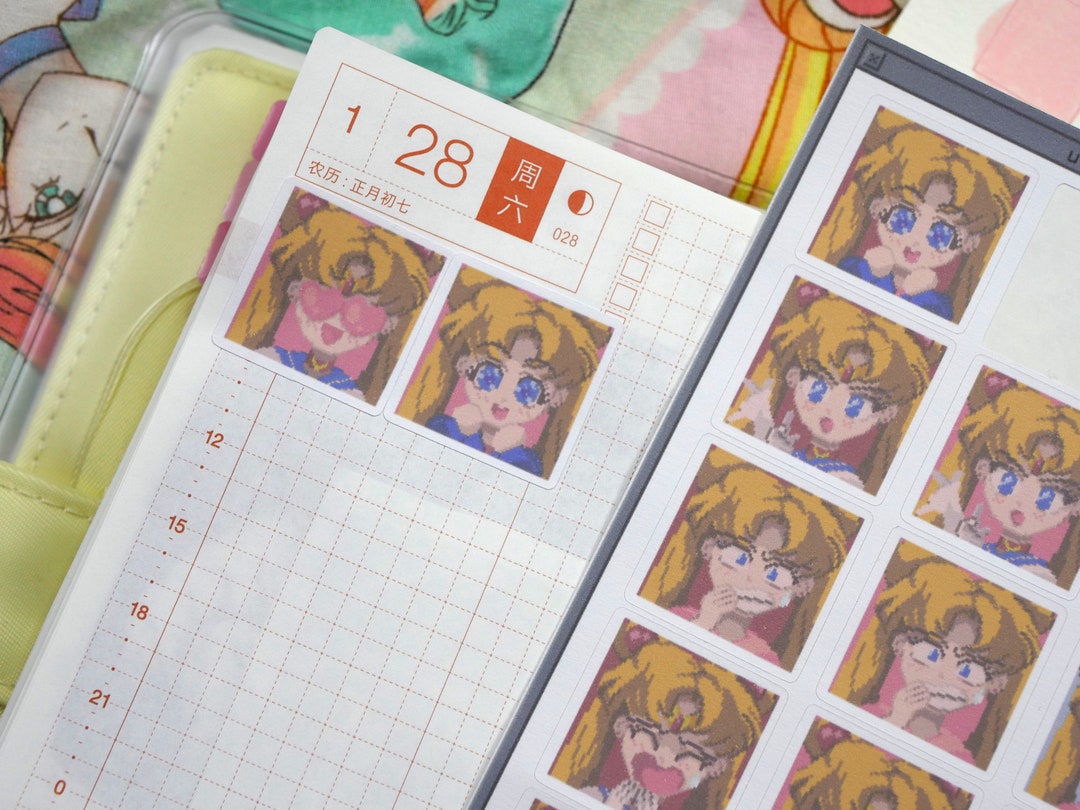 Magical Girl Bunny Emote Sticker Sheet | Pixel Art | FREE SHIPPING ...