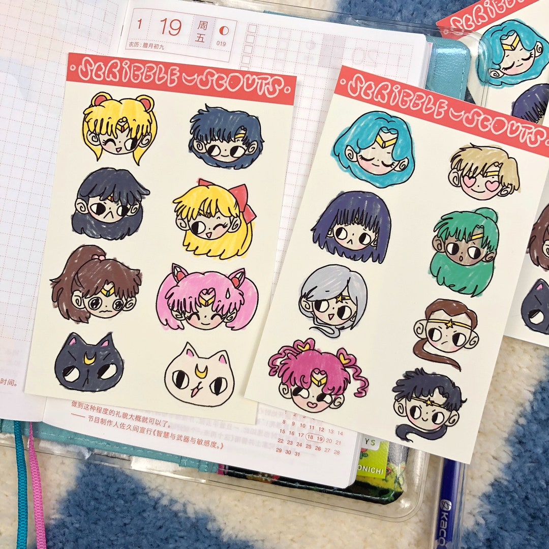 Magical Girl Sticker Sheet: Weatherproof Planner Stickers - Etsy