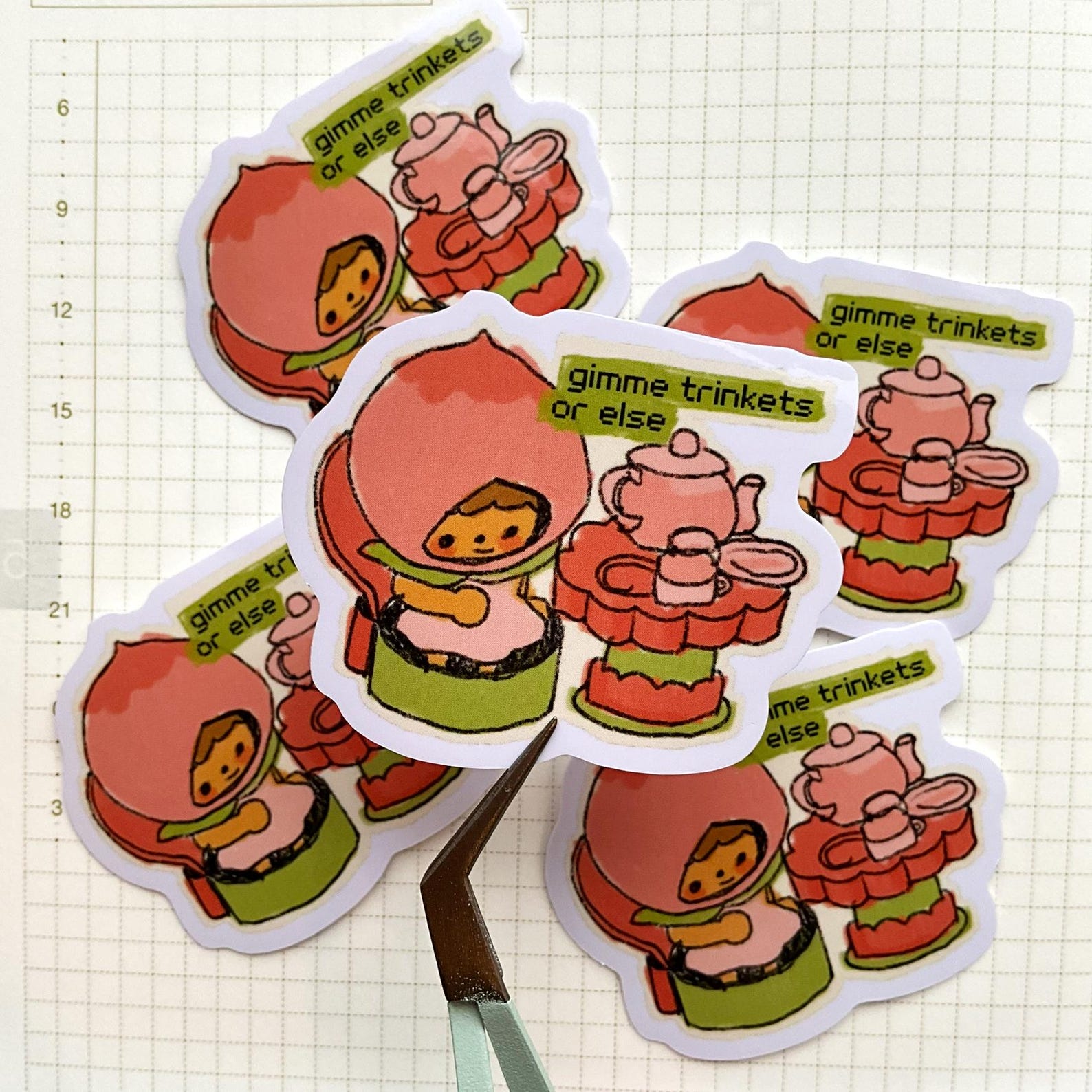 Gimme Trinkets OR ELSE | Kawaii Kewpie Trinket Junimocore Die Cut Vinyl ...