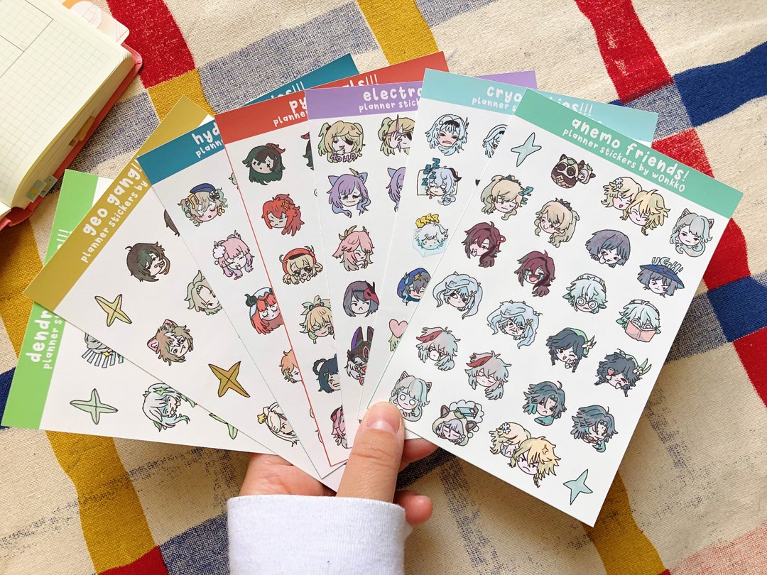Genshin Impact Emote Stickers Emotion Tracker Planning - Etsy