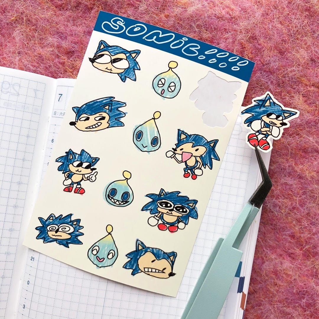SANIC Sticker Sheet: Old Web/webcore, Waterproof Planner Stickers - Etsy