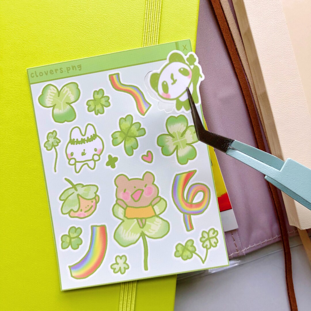 Clovers.png | Sticker Sheet | FREE SHIPPING! | Waterproof Matte Paper ...