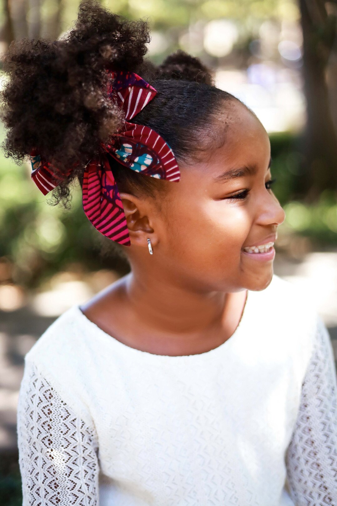 African Print Hair Bow, Pink Hair Bow, Baby Girl Bow, Clip on Bows - Etsy