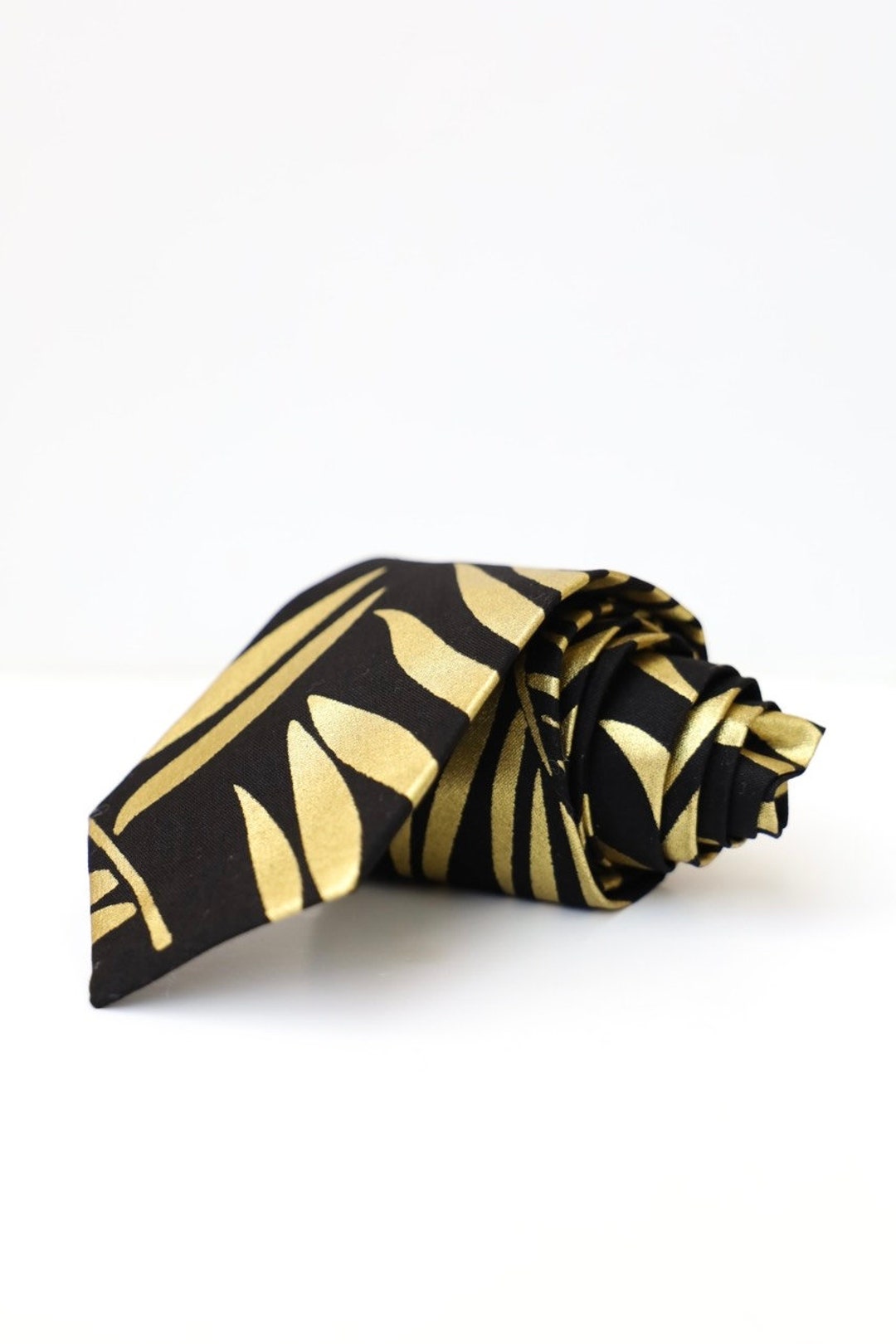 Ankara Necktie, Wedding Necktie, Black and Gold Necktie, Groomsmen ...