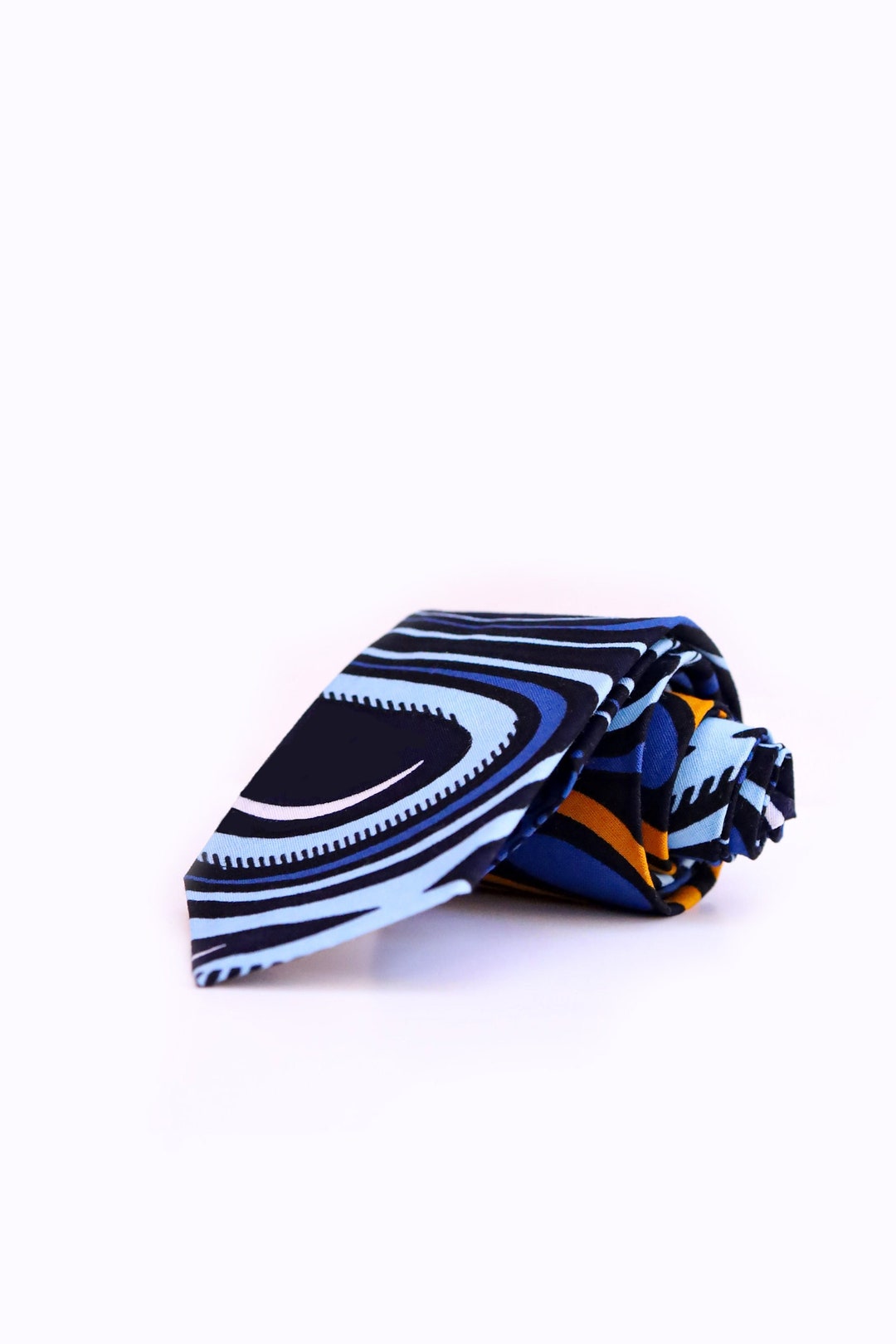 Blue Wedding Tie, African Print Tie, Navy Blue Necktie, Ankara Tie ...