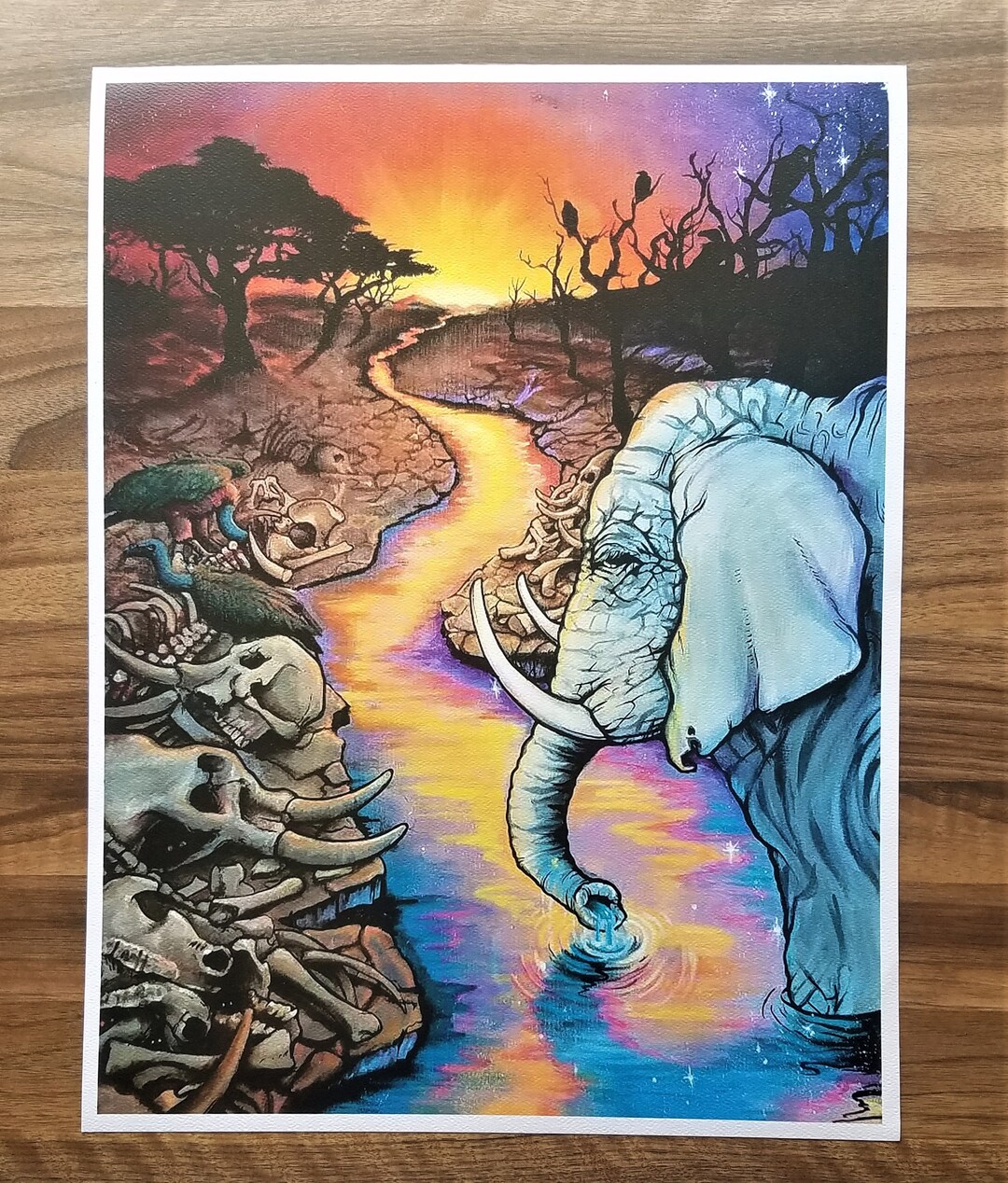 Elephant Grave Yard Print - Etsy
