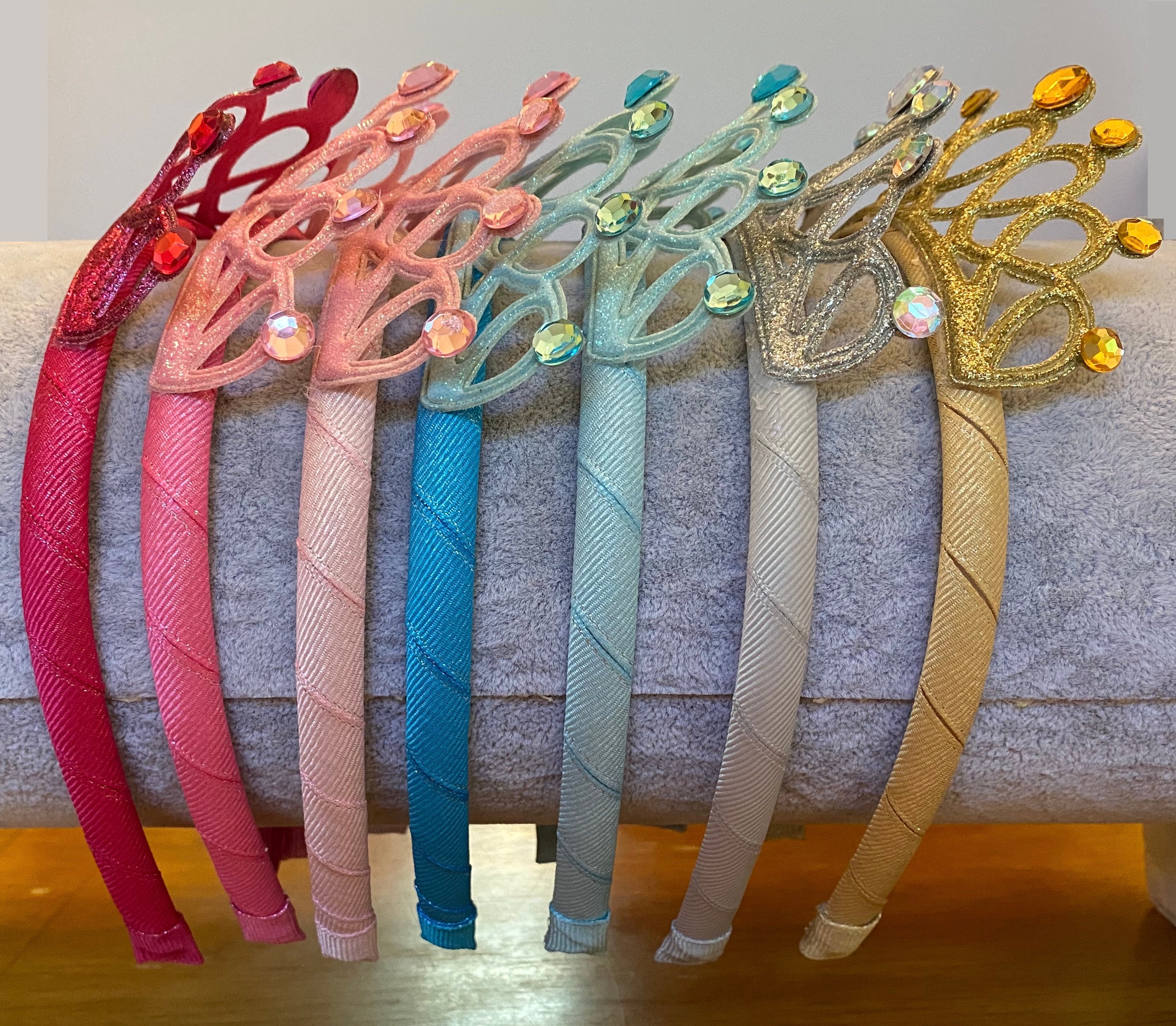 Glittery Princess Crown Headband With Glittery Crowns and Glittery ...