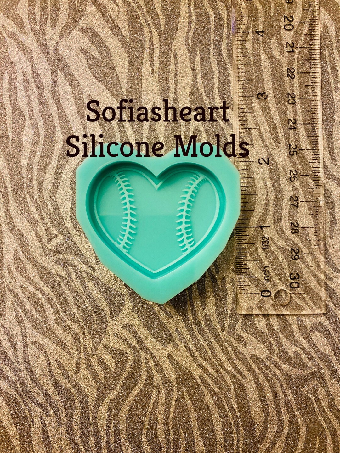 Baseball Heart Silicone Mold, Heart Silicone Mold, Baseball Silicone ...