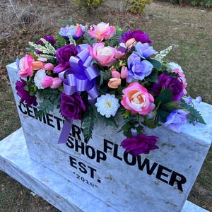 Spring Cemetery Flowers - Cemetery Flowers for Mom - Cemetery Saddle ...