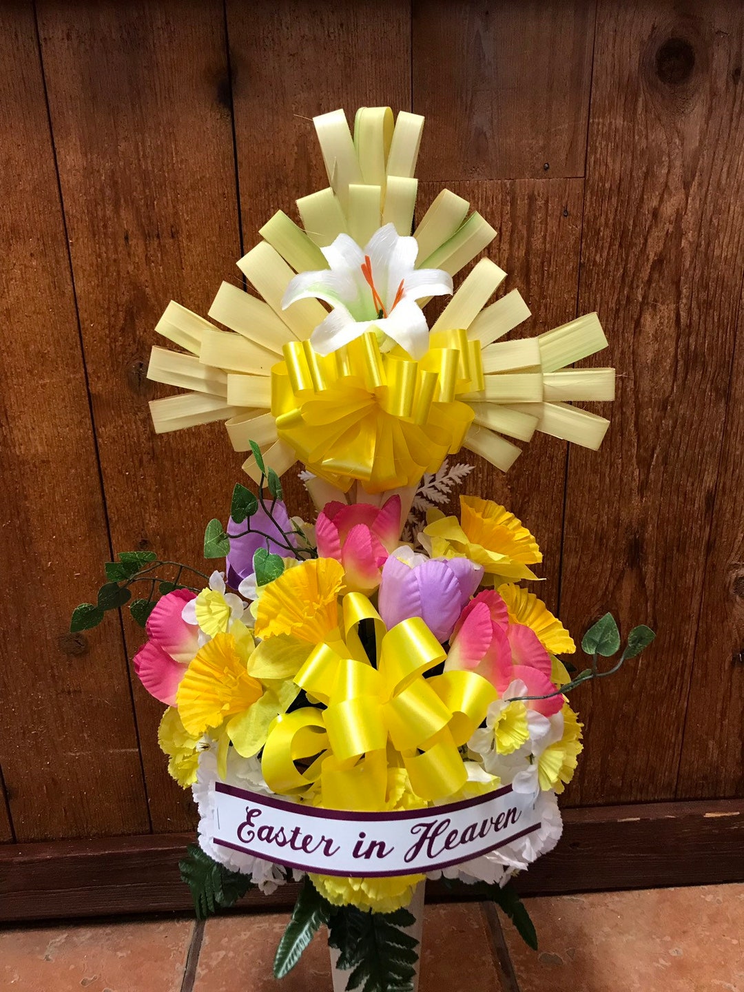 Easter Cemetery Flowers - Cemetary Flowers - Flowers for Grave - Palm ...