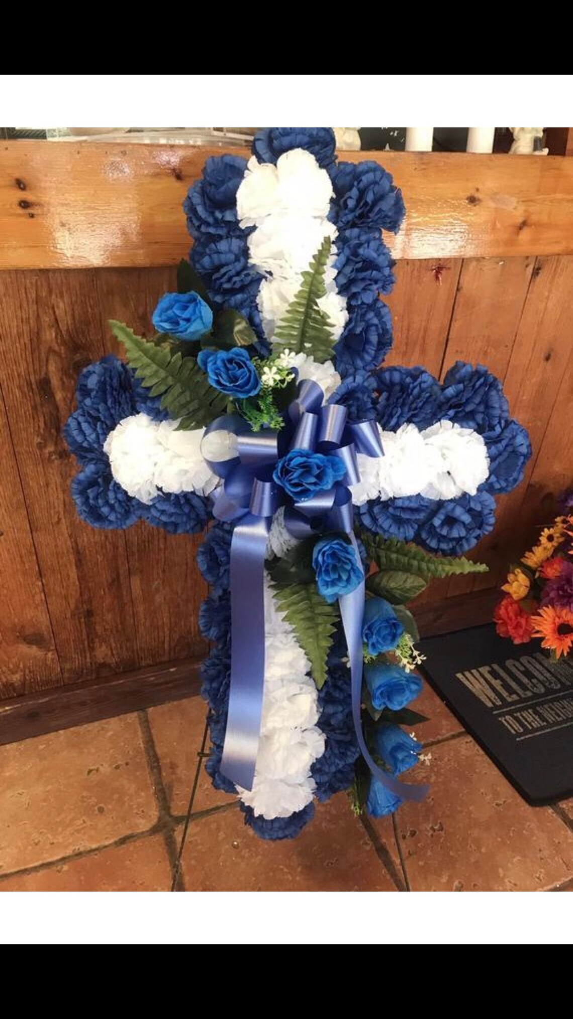 Cemetery Cross Cemetery Flowers Flowers for Grave | Etsy