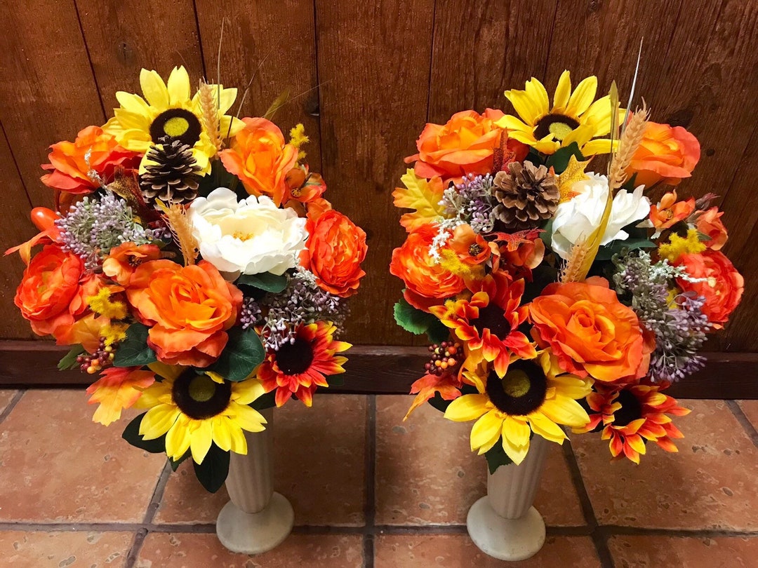 Fall Cemetery Flowers - Cemetary Flowers - Flowers for Grave ...