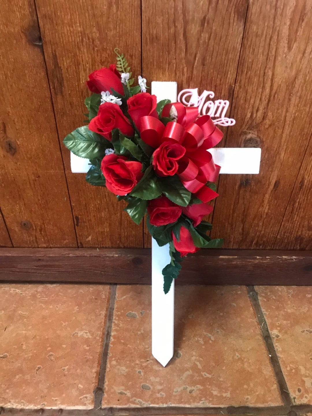 Cemetery Cross - Cemetary Flowers - Grave Decoration - Easter- Mother’s ...