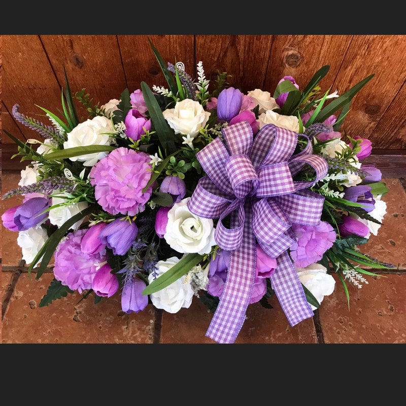 Headstone Saddle Arrangement - Etsy