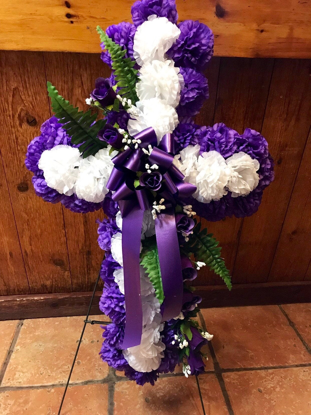 Cemetery Cross - Cemetary Flowers - Flowers for Grave - Cross - Easter ...