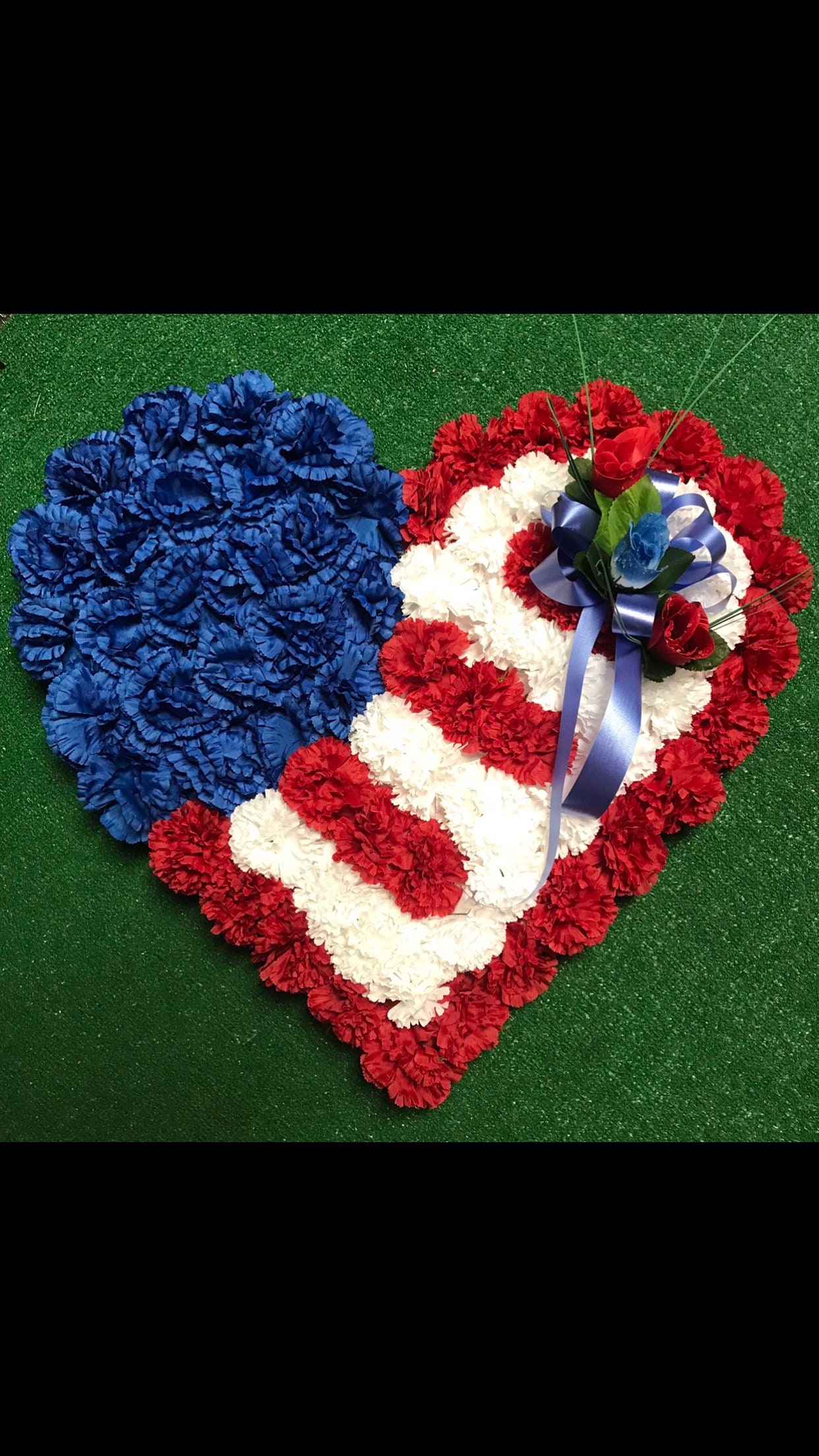 Cemetery heart of flowers cemetary flowers wreath heart | Etsy