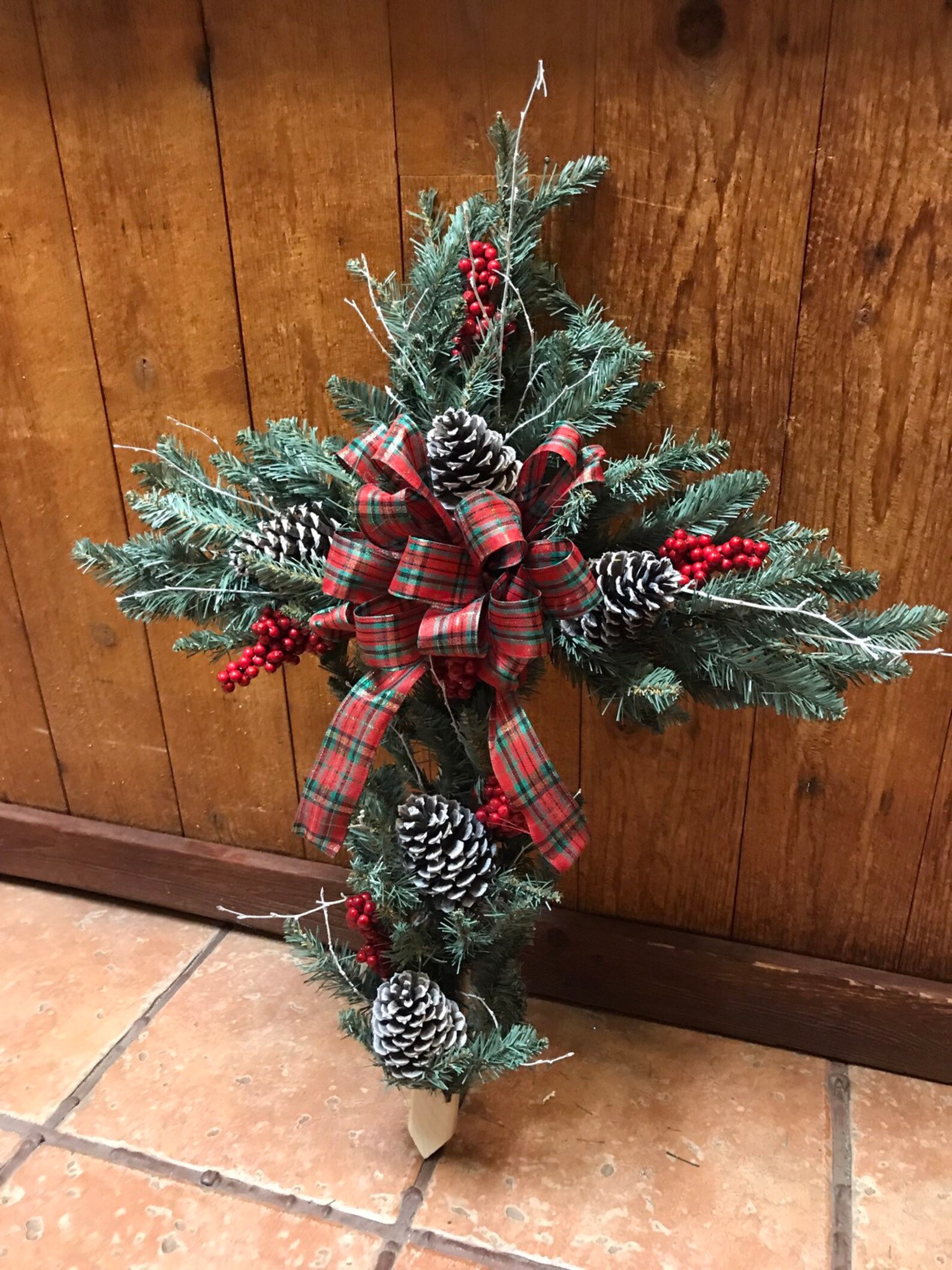 Christmas Cemetery Cross Flowers for Grave Cemetery - Etsy