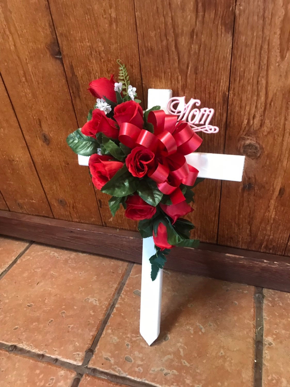 Cemetery Cross - Cemetary Flowers - Grave Decoration - Easter- Mother’s ...