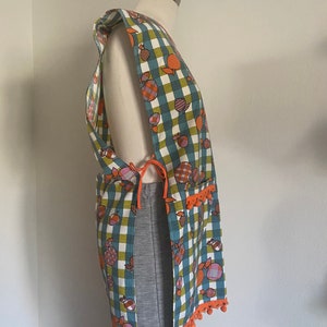 Vintage 60s Sleeveless Smock Top With Deep Pocket 70s Colorful Apron ...