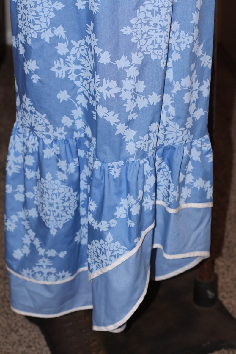 Vintage 70s Bohemian Periwinkle Blue Folklorico Maxi Dress - Etsy