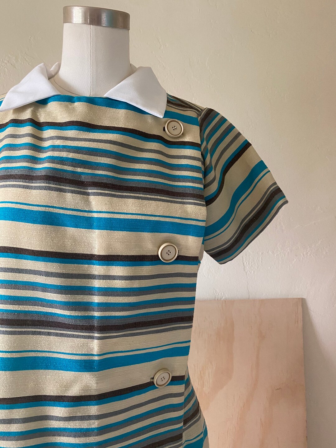 Vintage 60s Retro Striped Matching Skirt Set With Suit Jacket and Skirt ...