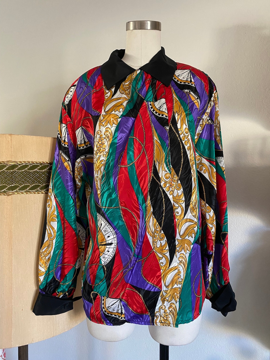 Vintage 80s Novelty Abstract Salvador Dali Clock Blouse; 80s Street ...