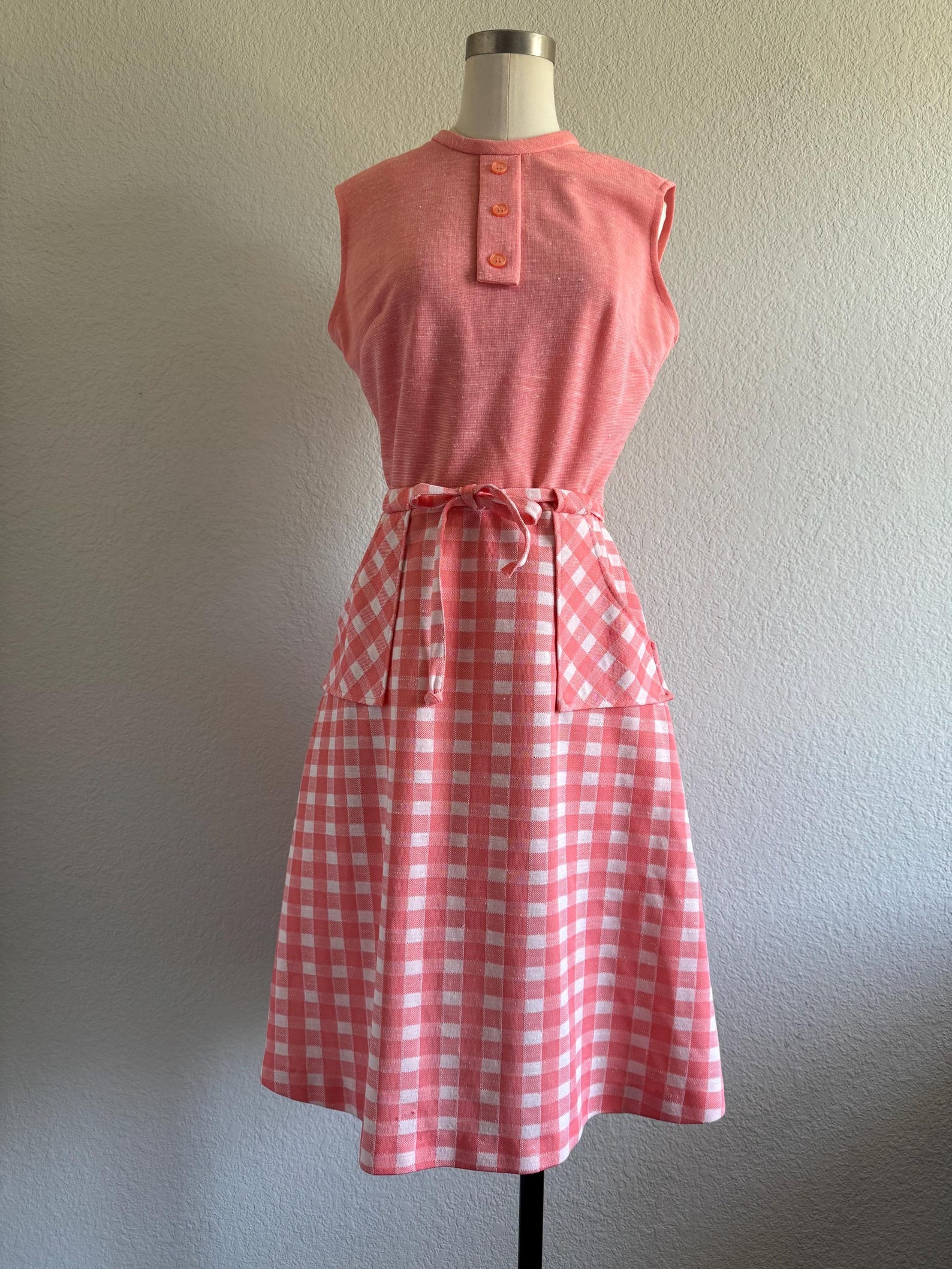 60s Mod Mini Tank Dress in Gingham With Matching Cropped Jacket; 60s ...