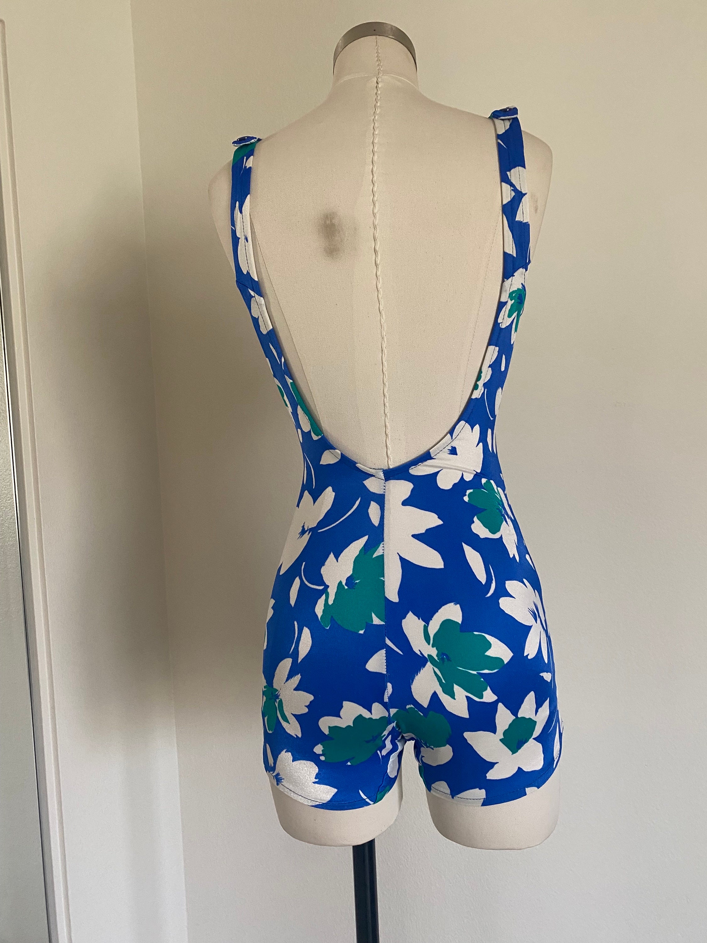 Vintage 60s 70s Roxanne One Piece Bathing Suit With Abstract Florals ...