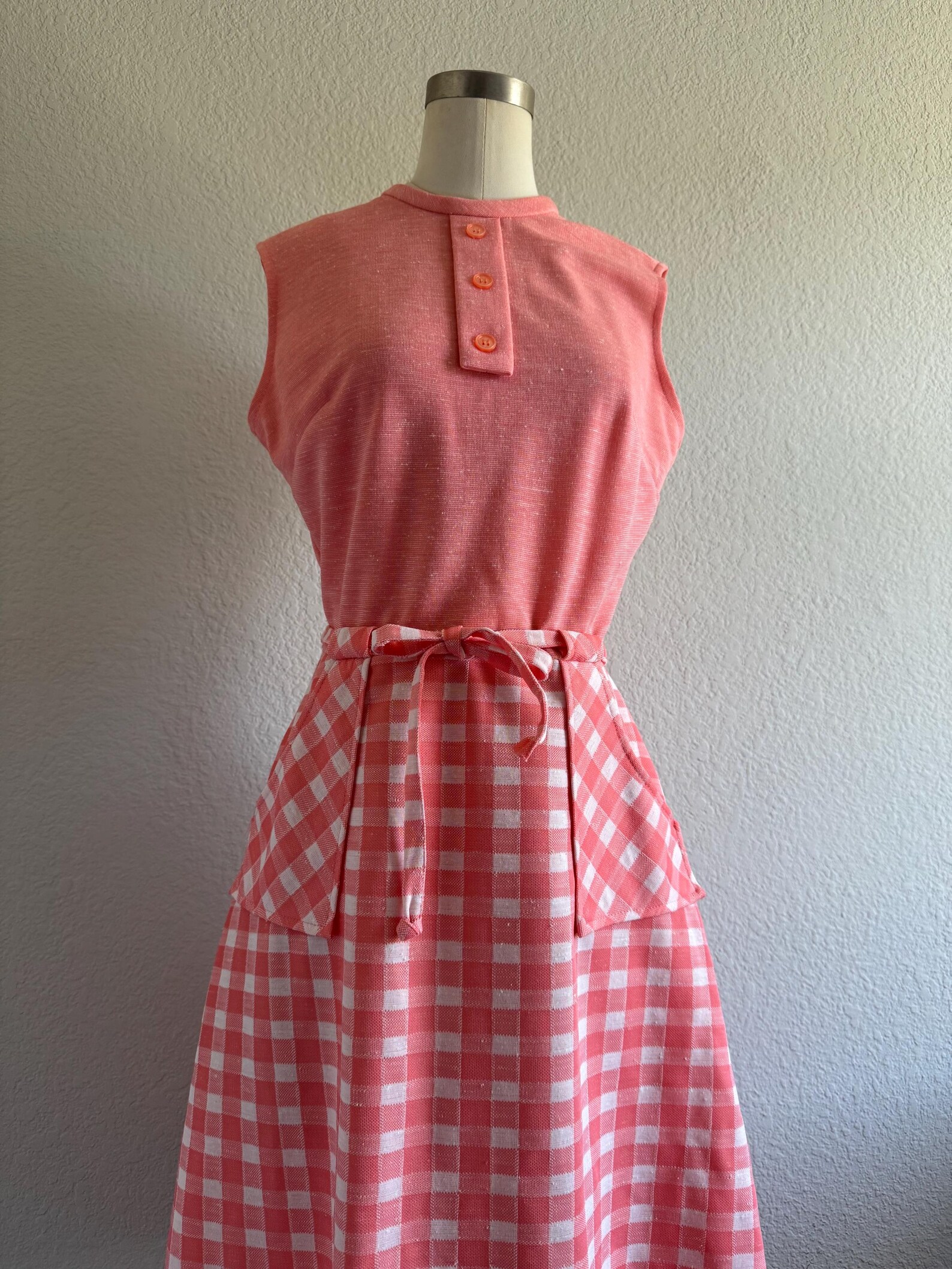 60s Mod Mini Tank Dress in Gingham With Matching Cropped Jacket; 60s ...