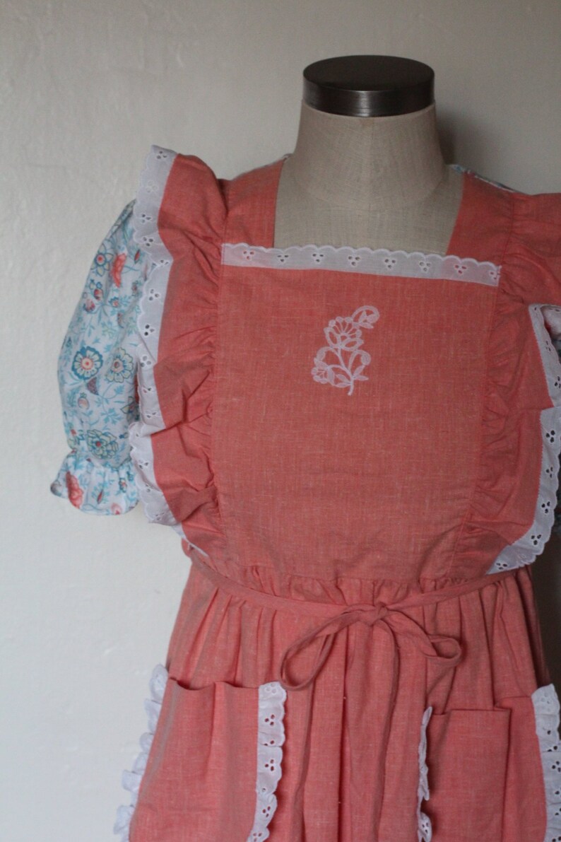 Vintage 70s Gunne Sax Inspired Floral Maxi/apron Dress With Short ...