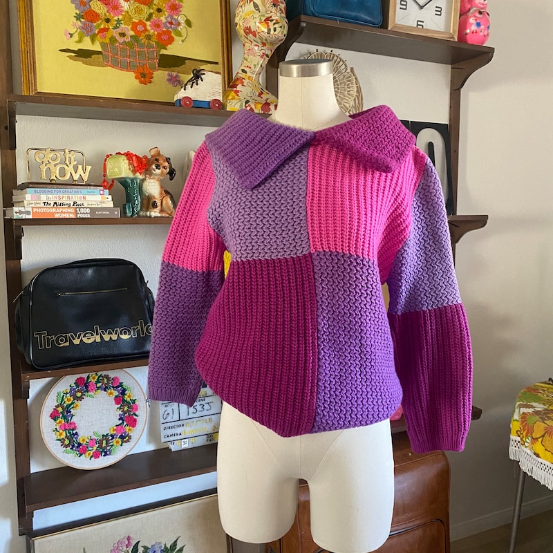 Checkerboard Sweater - Etsy