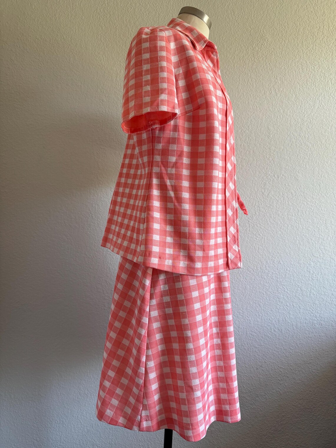 60s Mod Mini Tank Dress in Gingham With Matching Cropped Jacket; 60s ...