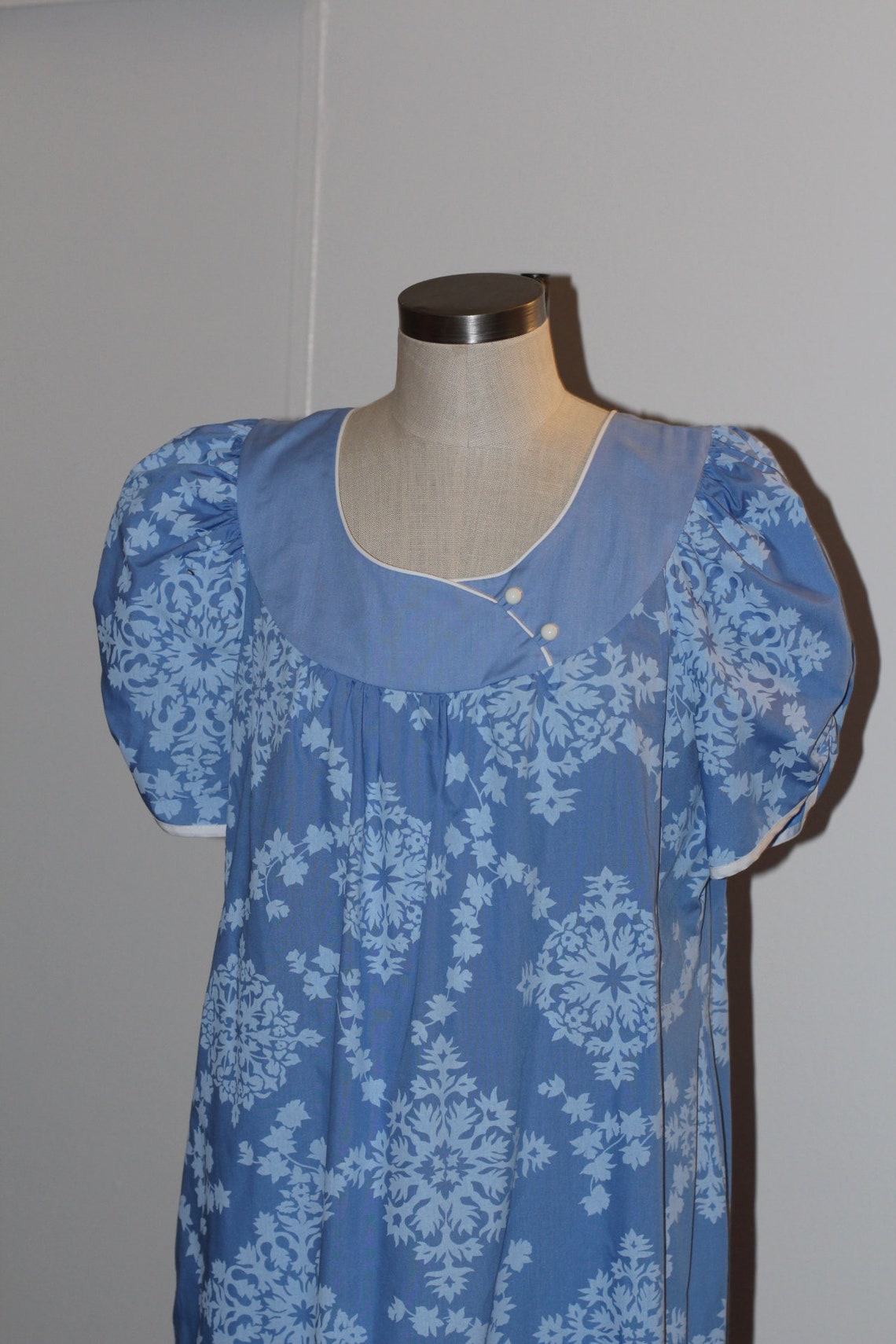 Vintage 70s Bohemian Periwinkle Blue Folklorico Maxi Dress - Etsy