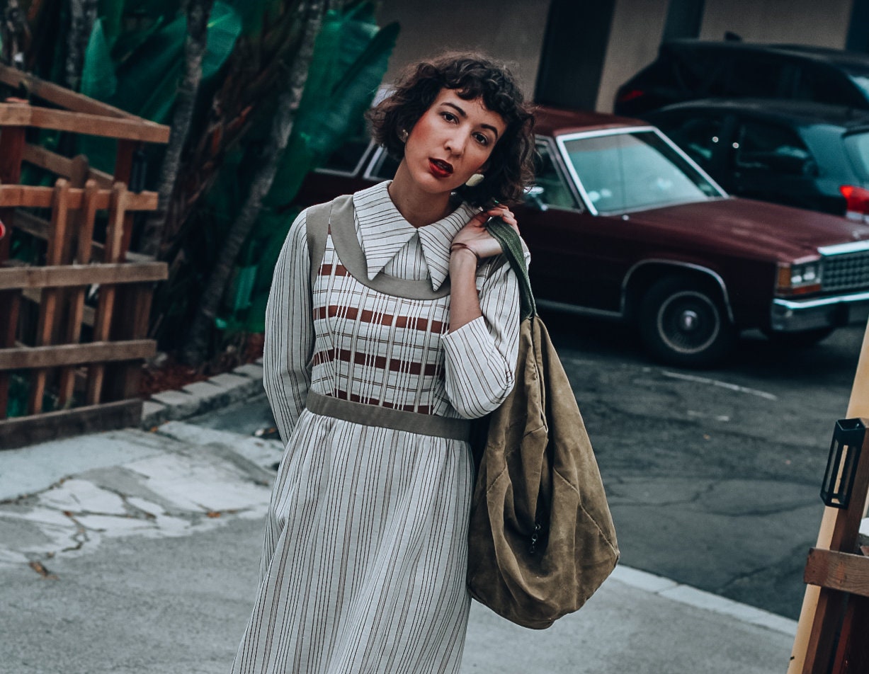 Vintage 60s Mod Micro Mini Dress With Vertical Stripes and | Etsy