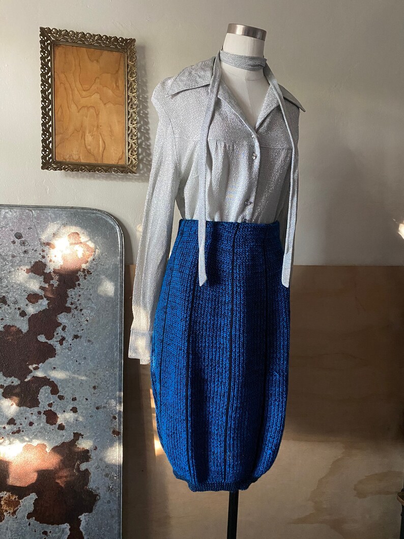 Vintage 80s Striped Knit Blue & Black Tube Top 80s Varsity - Etsy
