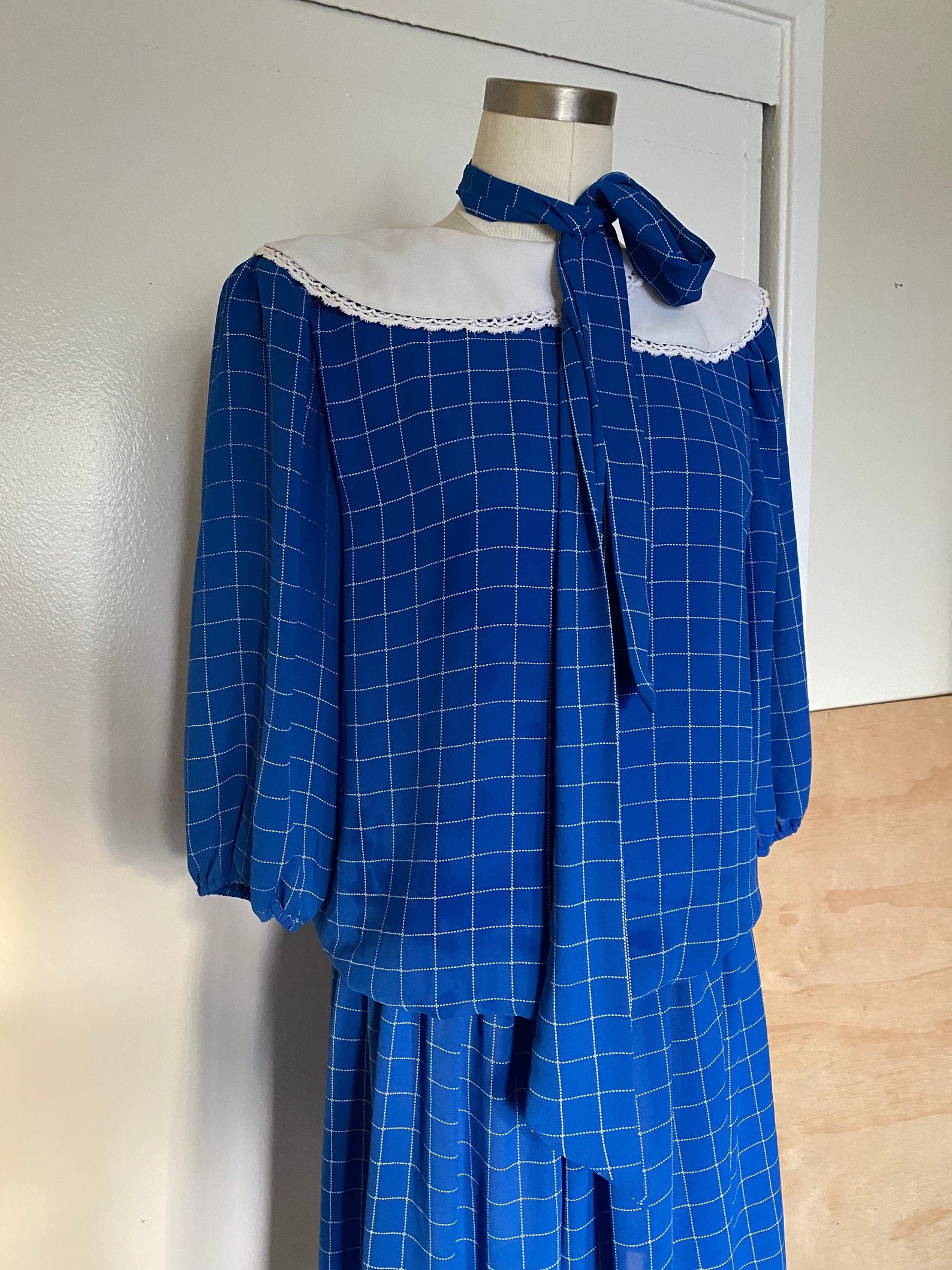 Vintage 60s Mod Micro Mini Dress With Grid Print and Peter Pan - Etsy