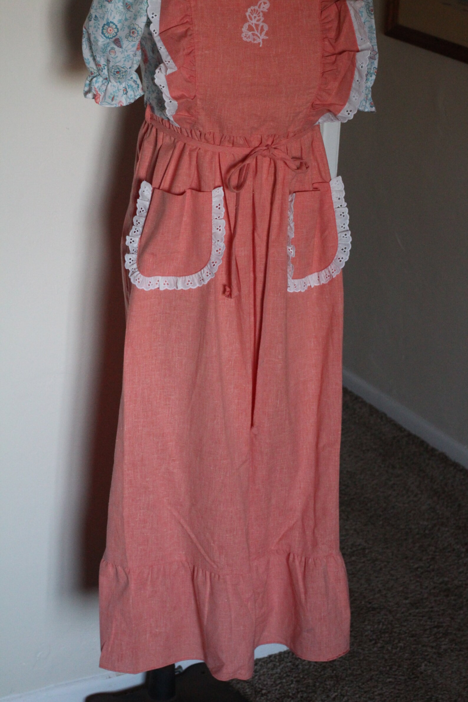Vintage 70s Gunne Sax Inspired Floral Maxi/apron Dress With Short ...