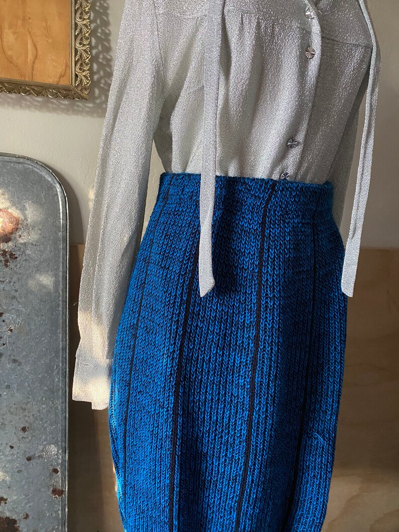 Vintage 80s Striped Knit Blue & Black Tube Top 80s Varsity - Etsy