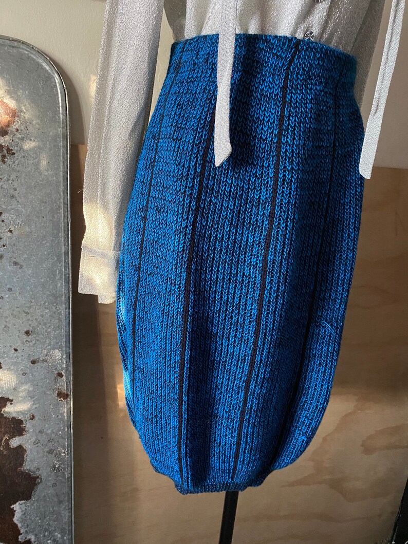 Vintage 80s Striped Knit Blue & Black Tube Top 80s Varsity - Etsy