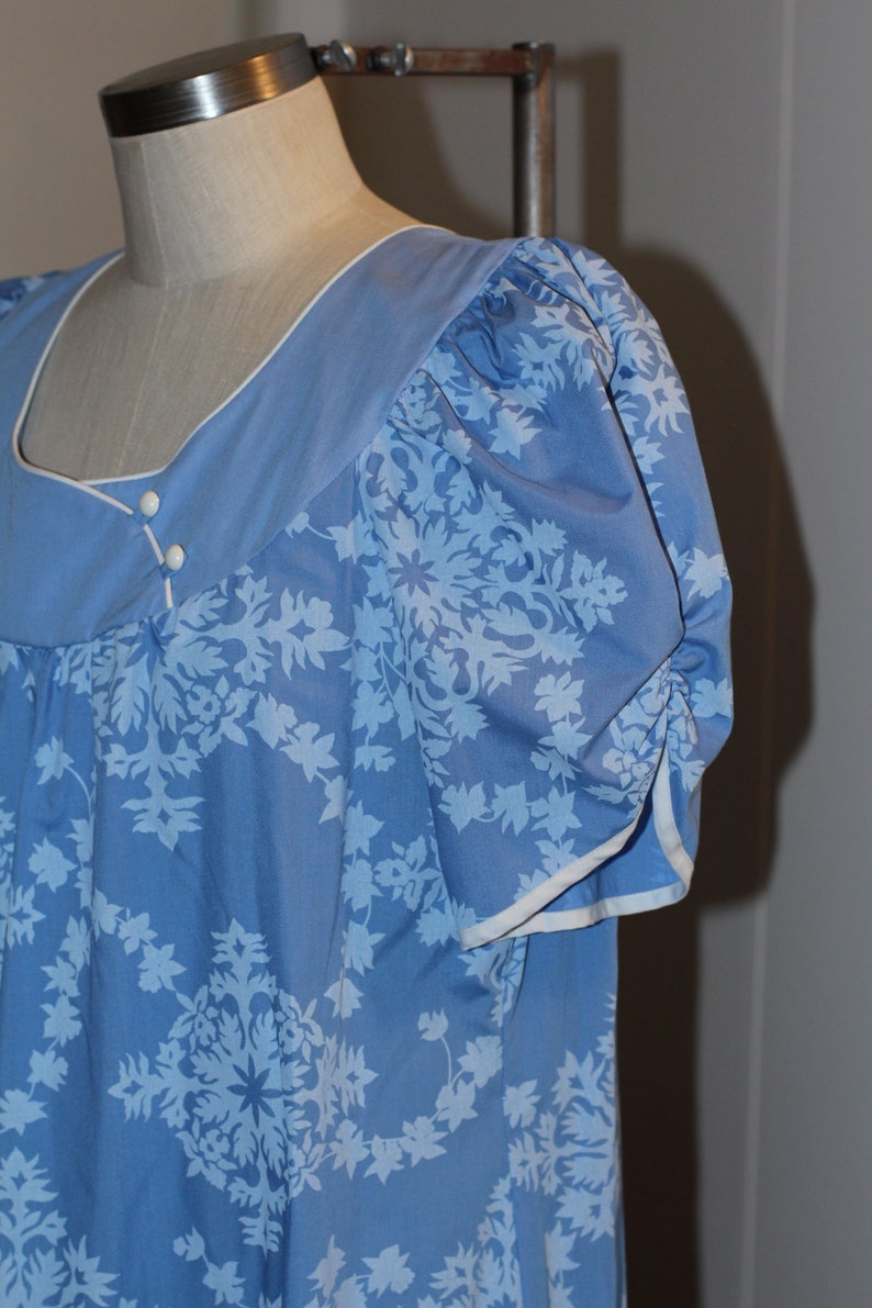 Vintage 70s Bohemian Periwinkle Blue Folklorico Maxi Dress - Etsy