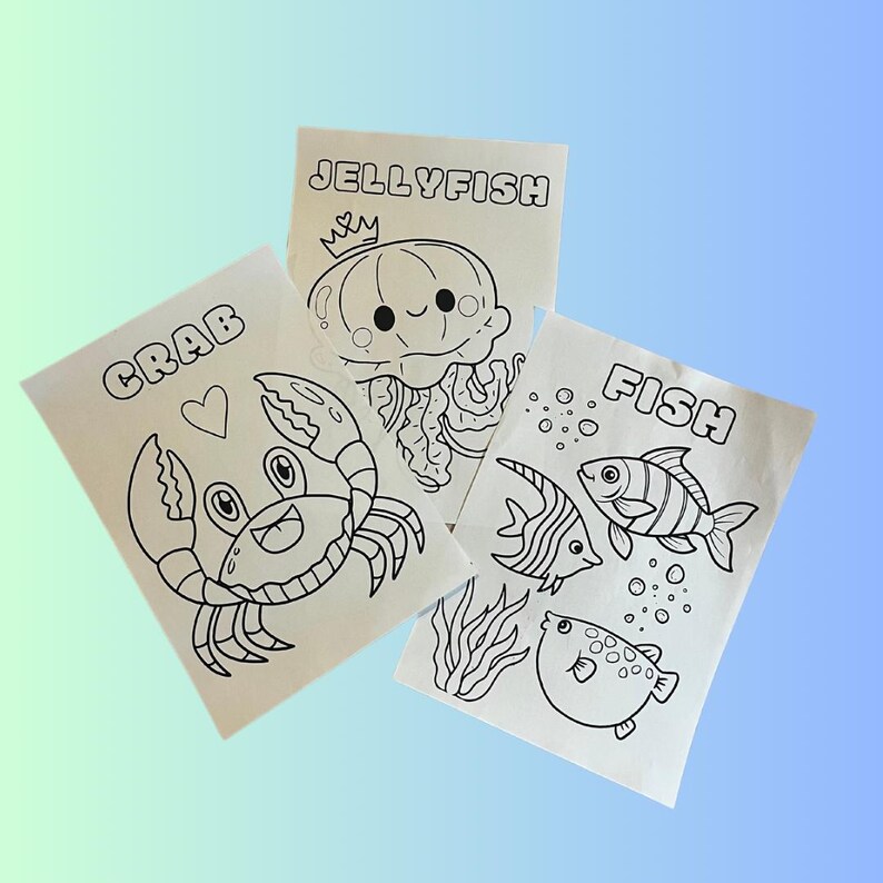 PRINTABLE Coloring Book Under the Sea Animals for Children - Etsy