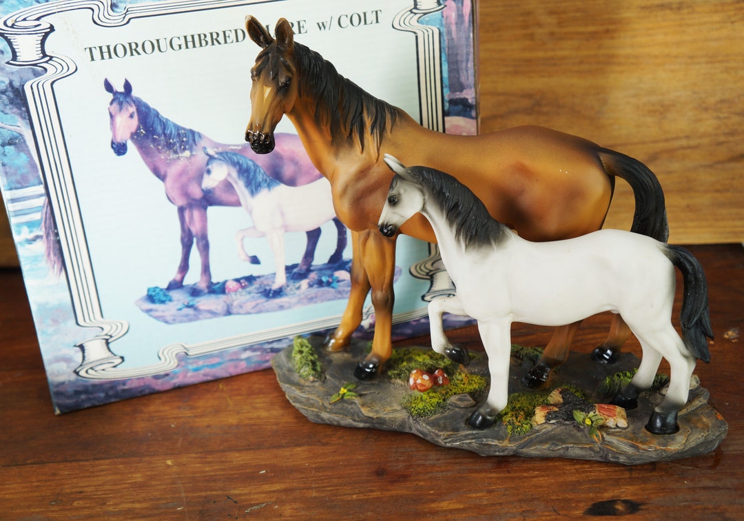 Mare and Foal Figurine/thoroughbred Horse/mare and Colt/vintage Horse ...