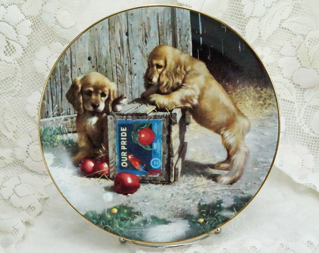 Cocker Spaniel Decor/collectible Dog Plates/jim Lamb/double Take/puppy ...