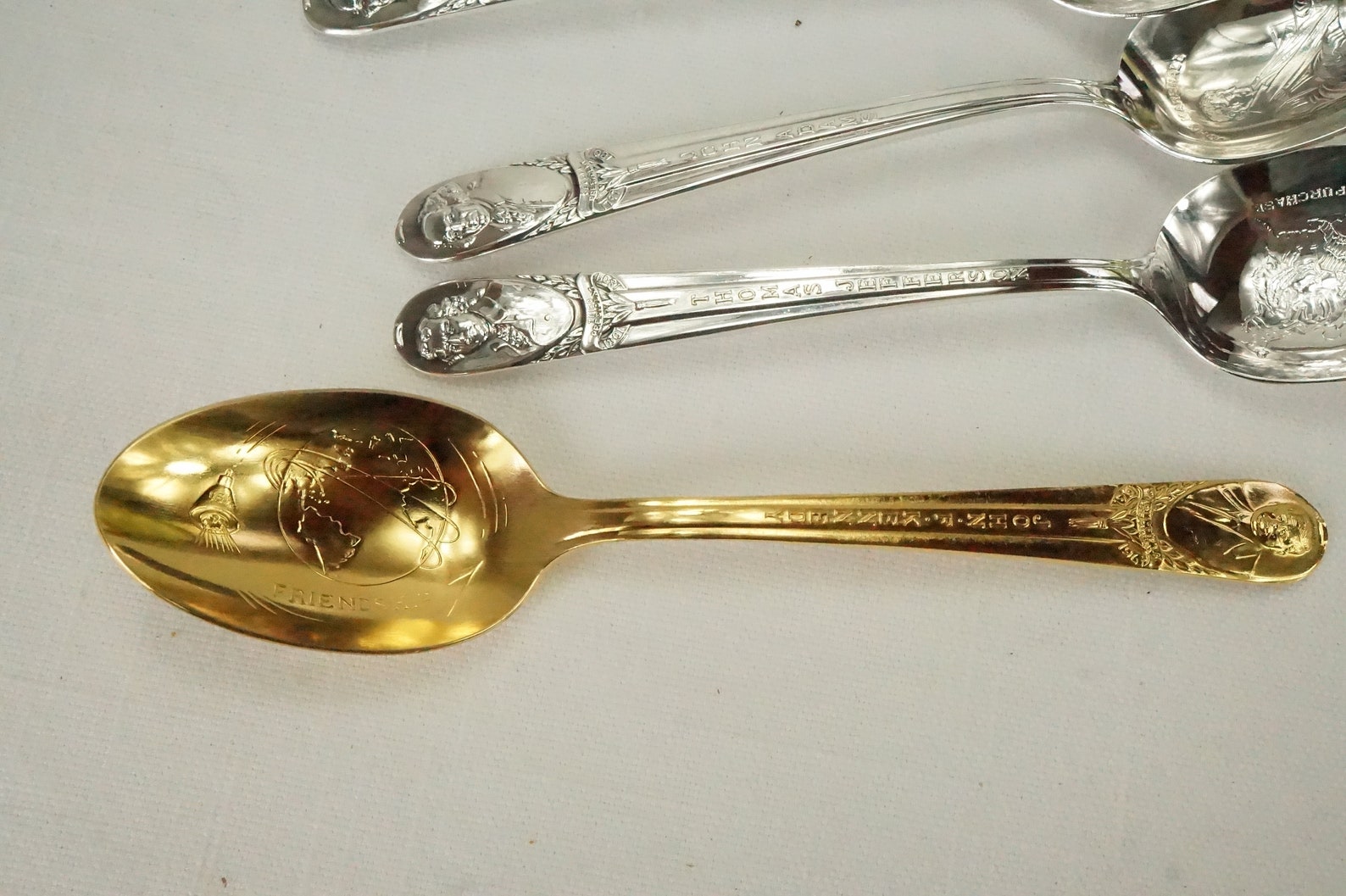 American Presidents Spoon Collection/1970's/silver Plated/gold Plated ...