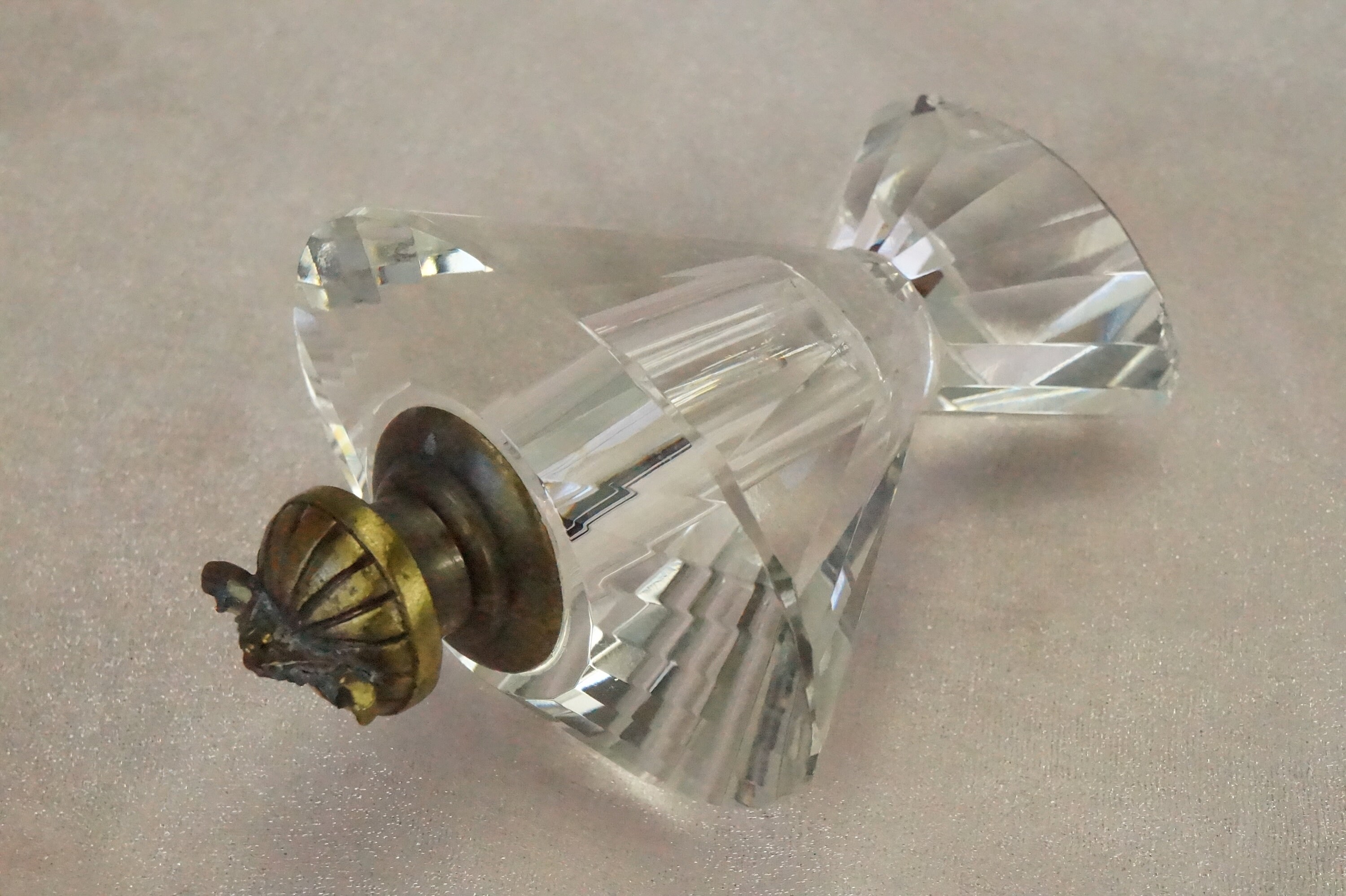 Crystal Lead Perfume Bottle With Dabber/faceted Sides/metal - Etsy